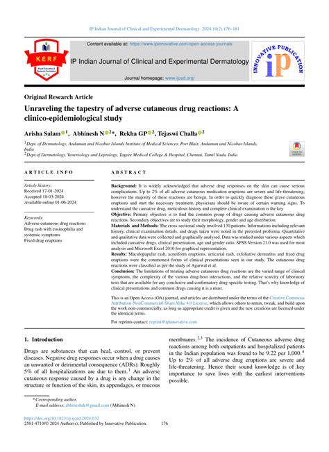 Pdf Unraveling The Tapestry Of Adverse Cutaneous Drug Reactions A