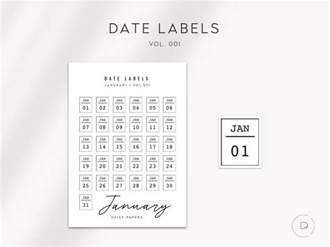 Date Labels Vol 001 Functional Labels Minimal And Functional