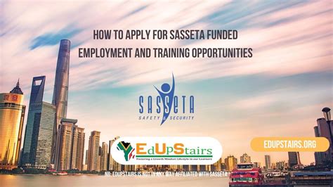 How To Apply For Sasseta Funded Employment And Training Opportunities