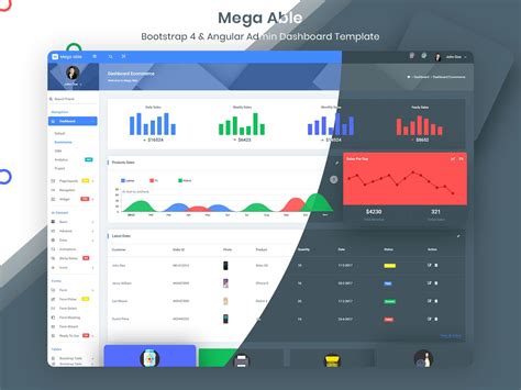 Mega Able Bootstrap Angular Admin Template Dashboard Template Templates Backend Design