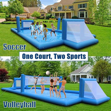 Inflatable Volleyball Court 2 In 1 Volleyball Pool Football Court Water