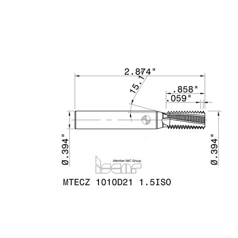 Iscar Helical Flute Thread Mill M14 Internal 4 Flute 10 00 Mm Shank Dia Solid Carbide