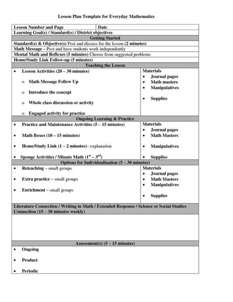 Ktip Lesson Plan Template