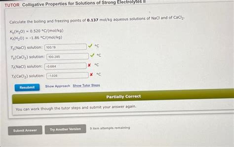 Solved Calculate The Boiling And Freezing Points Of Chegg