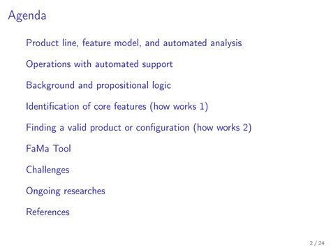An Introduction To Automated Analysis Of Feature Models Through Propositional Logic Ppt