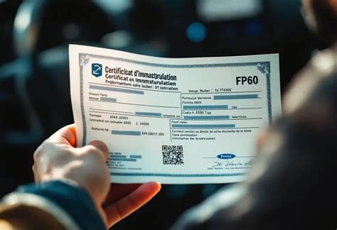 Le Numéro De Formule Du Certificat Dimmatriculation