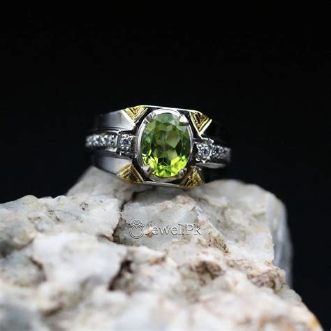 Natural Peridot Ring Luxurious Design 925 Silver