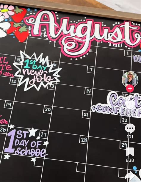 August Calendar Decoration Ideas