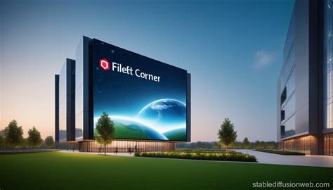 High Tech Fillet Corner Surrounded By Offices Stable Diffusion Online