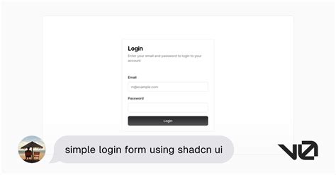 Simple Login Form Using Shadcn Ui A Shadcnui And V0 Generation V0