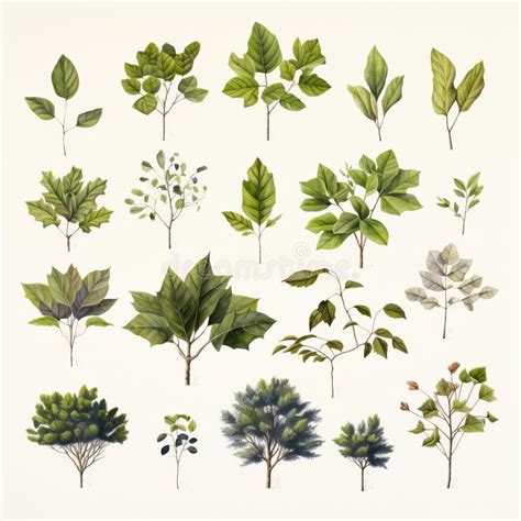 Midwest Deciduous Trees And Shrubs Identification Ficus Sheet Guide Stock Illustration