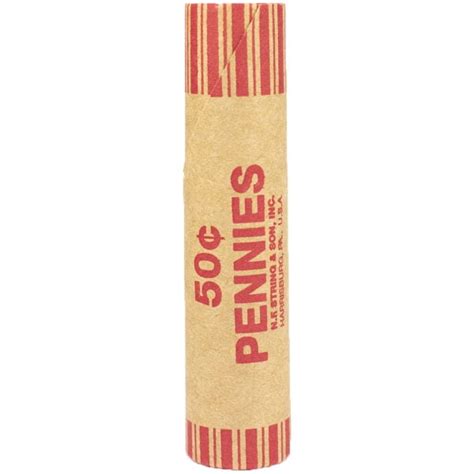 Controltek 50¢ Penny Crimped End Coin Wrapper Kraftred 1000carton