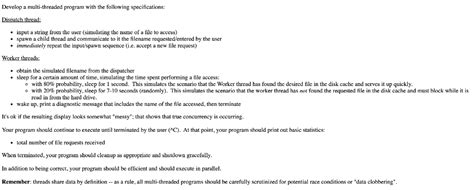 Develop A Multi Threaded Program With The Following