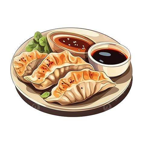 Gyoza Japanese Traditional Food Asian Dumpling Poster Illustration