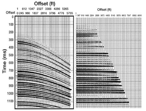 12 Left Traces Showing A Hyperbolic Curve Due To Nmo In The Raw Download Scientific Diagram