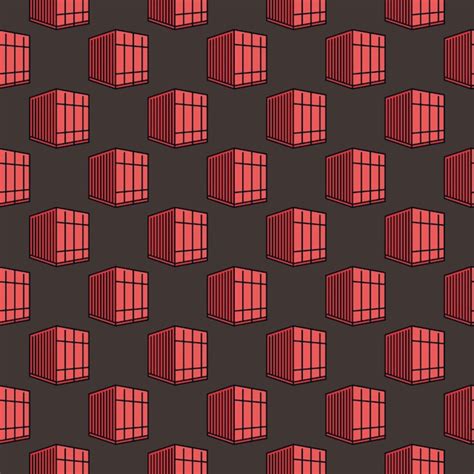 Premium Vector Red Small Freight Container Vector Creative Seamless