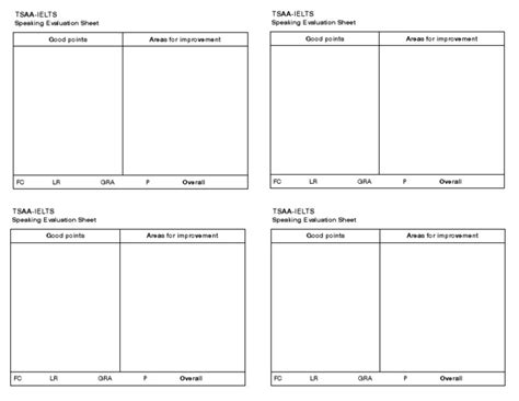 Speaking Evaluation Sheet Pdf