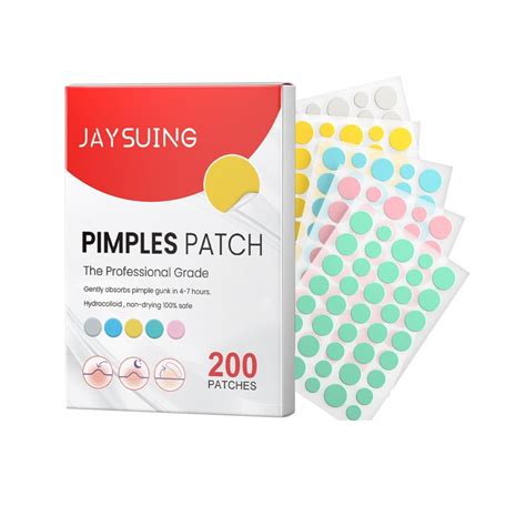 200 Count Cut Round Hydrocolloid Acne Patches For Covering Pimples And