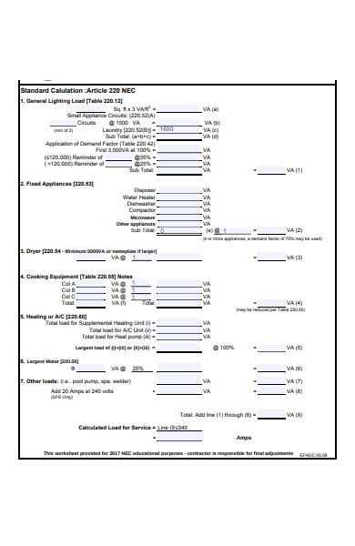 Free 31 Calculation Forms In Pdf Ms Word