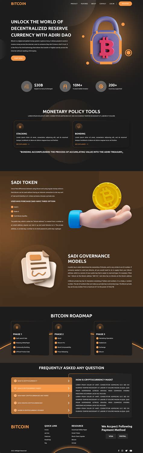 Bitcoin Website And Web Design Behance