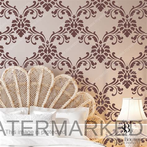 Belle Floral Damask Stencil Stencil Boutique