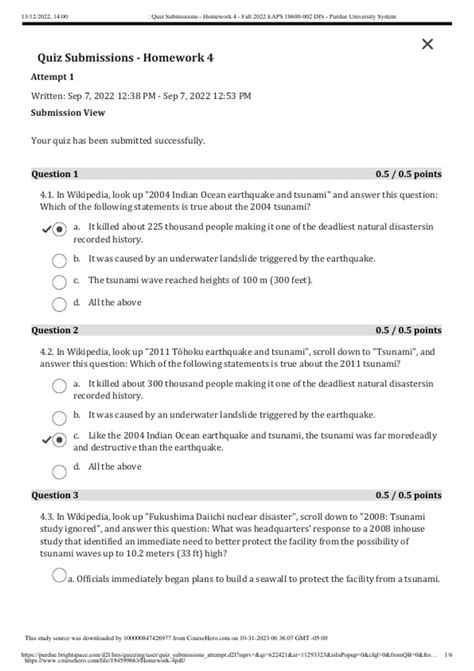 Eaps 106 Homework 4 Purdue University Eaps 106 Stuvia Us