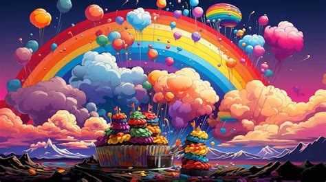 Premium Ai Image Candy World Hd Wallpaper Photographic Image