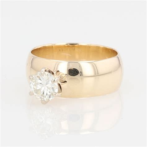 65ct Round Cut Diamond Solitaire Engagement Ring 10k Yellow Gold Size 475