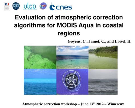 Ppt Evaluation Of Atmospheric Correction Algorithms For Modis Aqua In