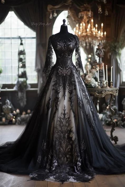 Pin By Veronica On Gowns Black Wedding Dresses Goth Wedding Dresses