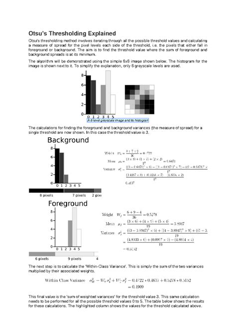 Thresholding Explained Otsus Method Example In Image Processing Studocu