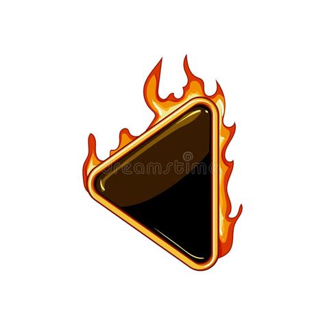 Interface Fire Game Button Cartoon Vector Illustration Stock