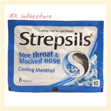 Strepsils Cooling Menthol Lozenges For Sore Throat And Blocked Nose 6s