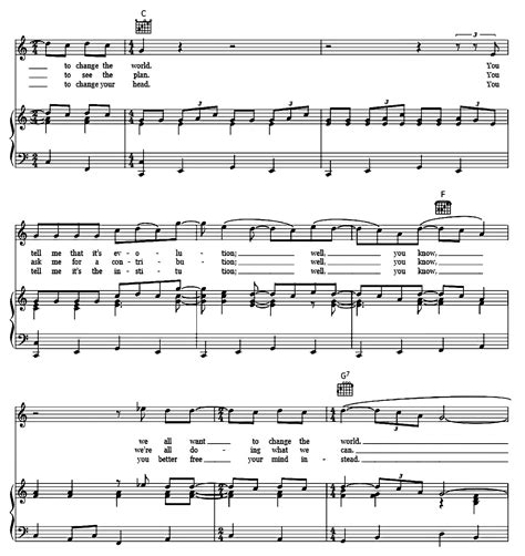 Revolution By The Beatles Sheet Music Meta Chords