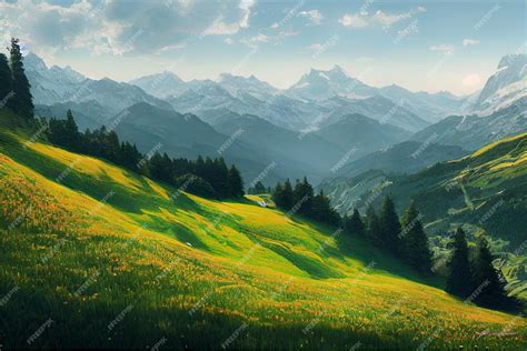 Premium Photo Beautiful Field Landscape Nature Scenery Hills