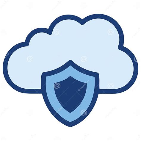 Cloud Security Shield Data Protection Stock Vector Illustration Of