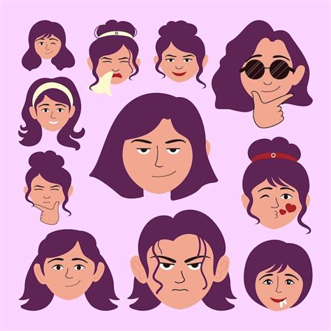 Premium Vector Woman Expression Emoji
