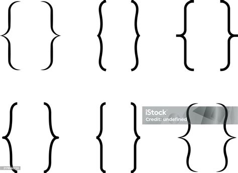 Curly Braces Double Symmetric Brackets Vector Typography Symbols Pair