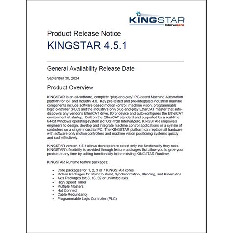 Kingstar 4 5 1 Product Release Notice Kingstar