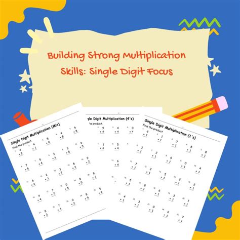 Focused Multiplication Exercises Mastering Single Digits Tpt