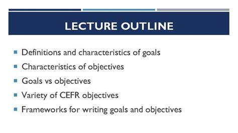 Lecture 3 Goals And Objectives Anna N Kondakova