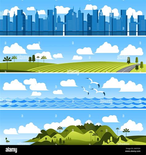 Landscape Template Set Stock Vector Image And Art Alamy