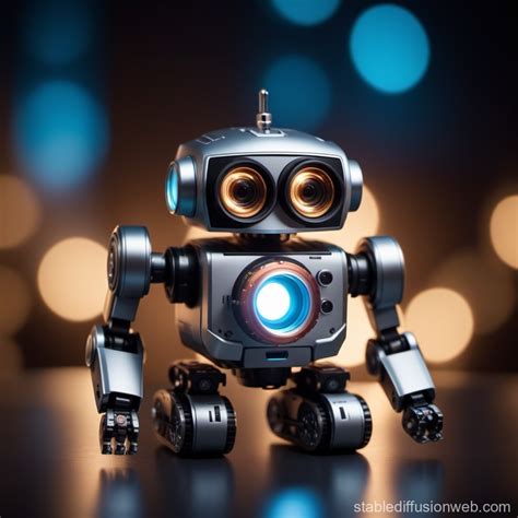 Make A Mini Robot That Has A Built In Projector Prompts Stable