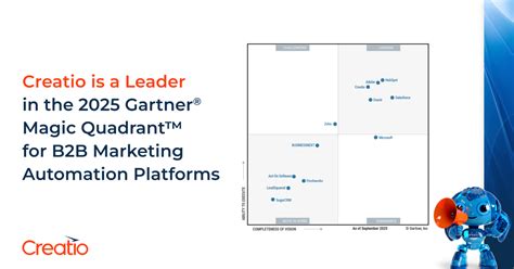 Creatio Recognized As A Leader In The 2025 Gartner® Magic Quadrant™ For B2b Marketing Automation