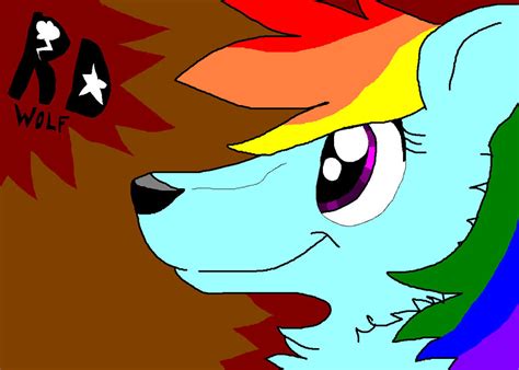 Rainbow Dash Wolf By Jadewolf34 On Deviantart