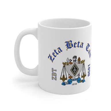 Zeta Beta Tau Crest And Year Ceramic Coffee Cup 11oz Greek Gear
