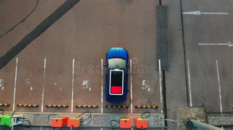 Modern Electric Vehicle With Power Indicator On Roof Stock Video