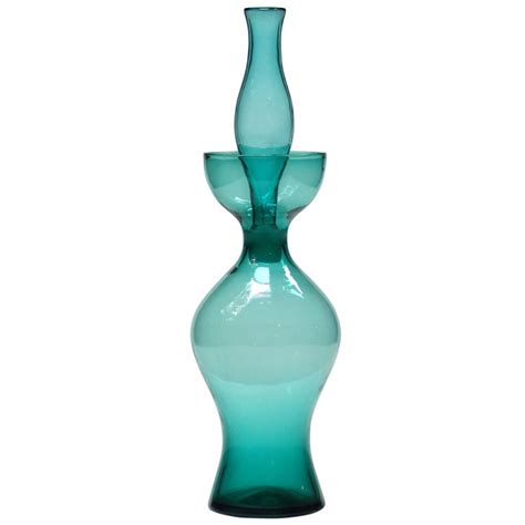 Large 1959 Baluster Profile Decanter By Wayne Husted For Blenko For