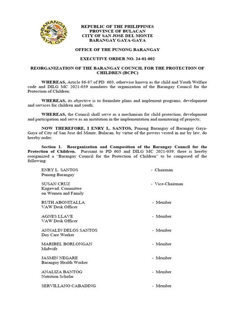 2 Bcpc Executive Order Pdf Justice Crime And Violence