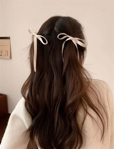 Coquette Inspired Hairstyles Half Up Half Down Twintails Bows Ribbon